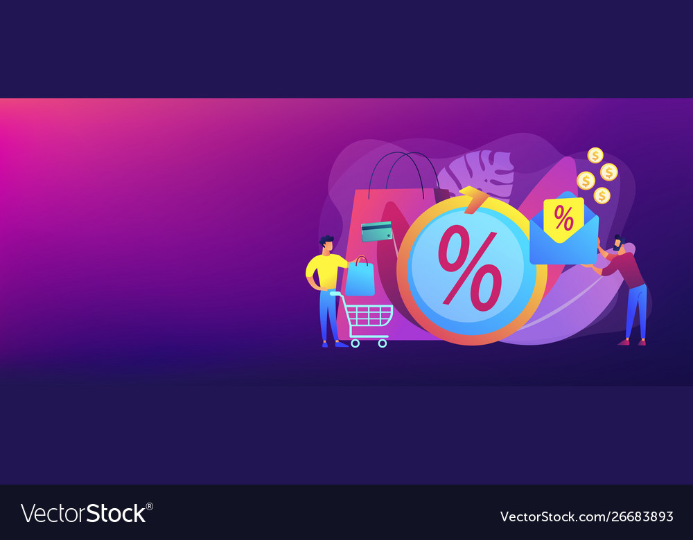 Rebate program concept banner header Royalty Free Vector