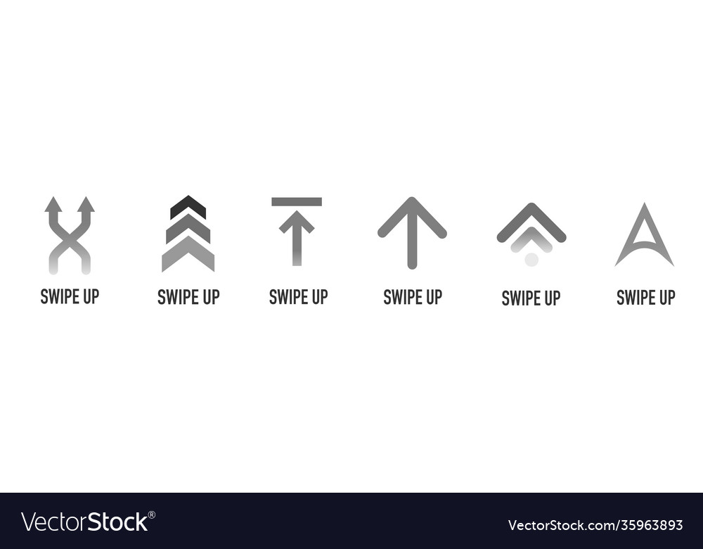 Swipe up buttons set for social media flat design Vector Image