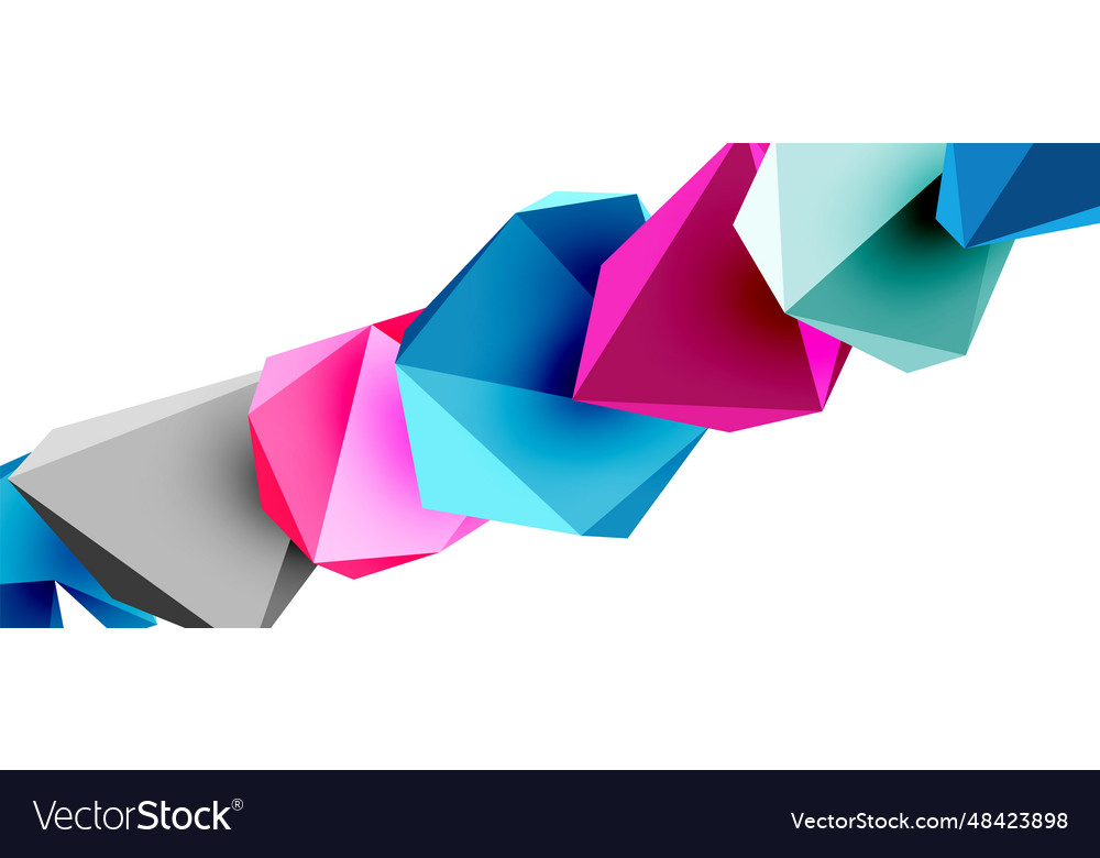 3d low poly triangle design elements Royalty Free Vector