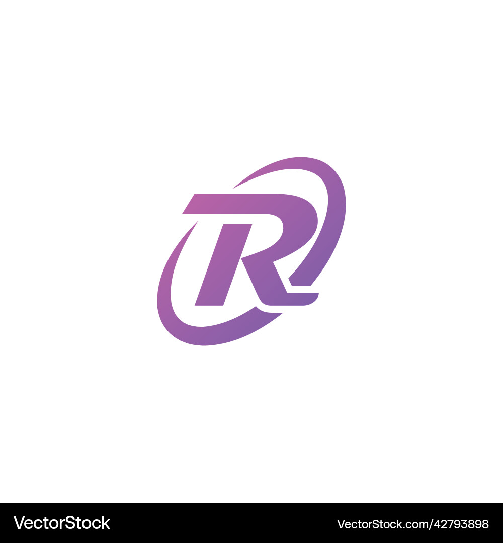 Abstract initial letter r and o logo in violet Vector Image