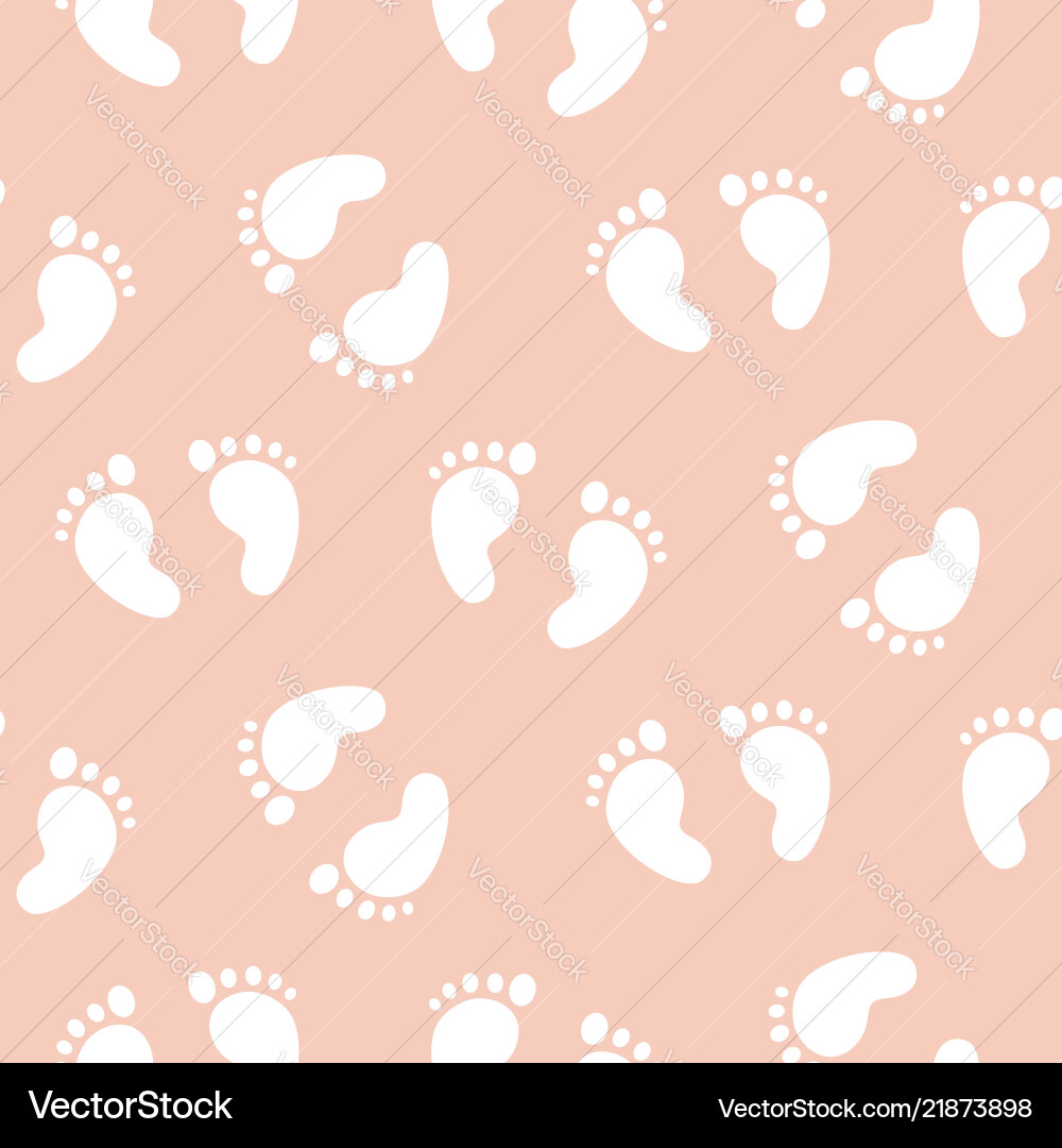 Baby footprints seamless pattern for girls Vector Image