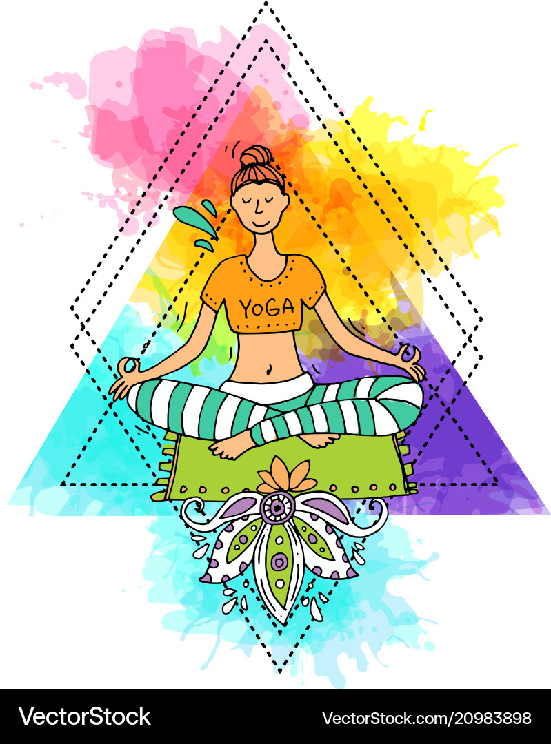 Beautiful hand drawn do yoga Royalty Free Vector Image