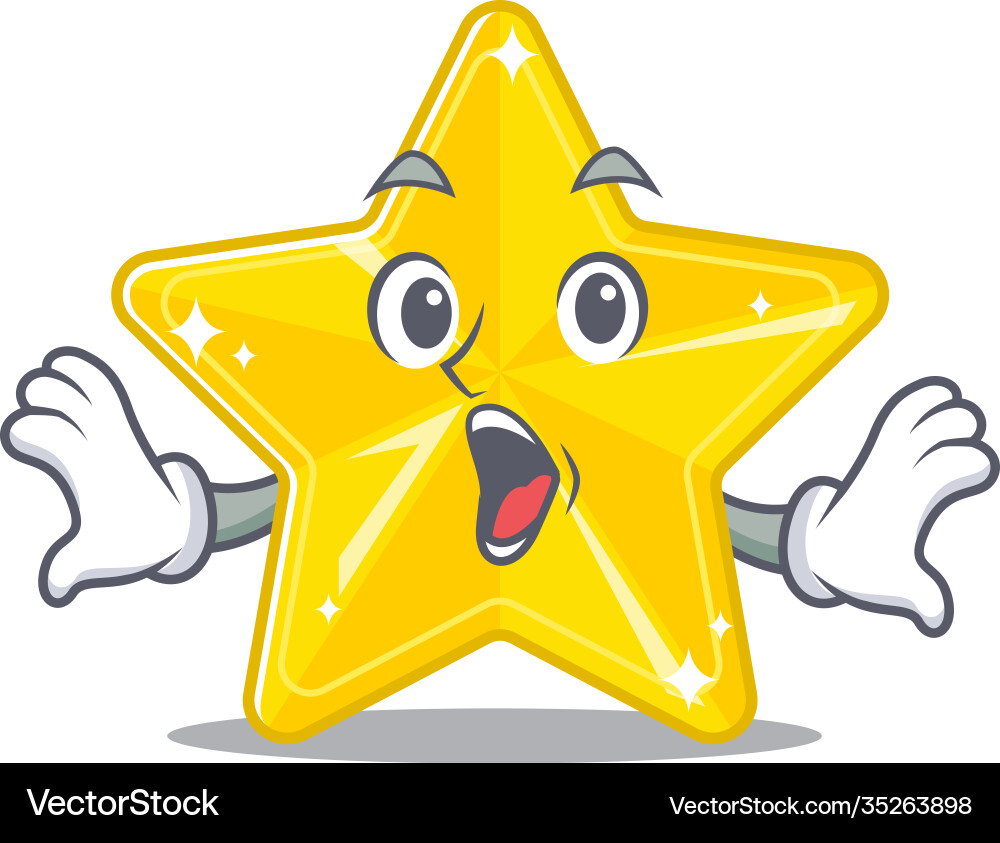 Cartoon design style shiny star has Royalty Free Vector