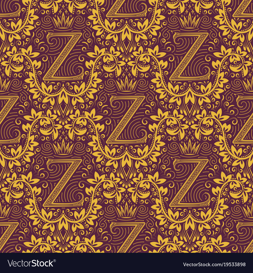 Damask seamless pattern repeating background Vector Image