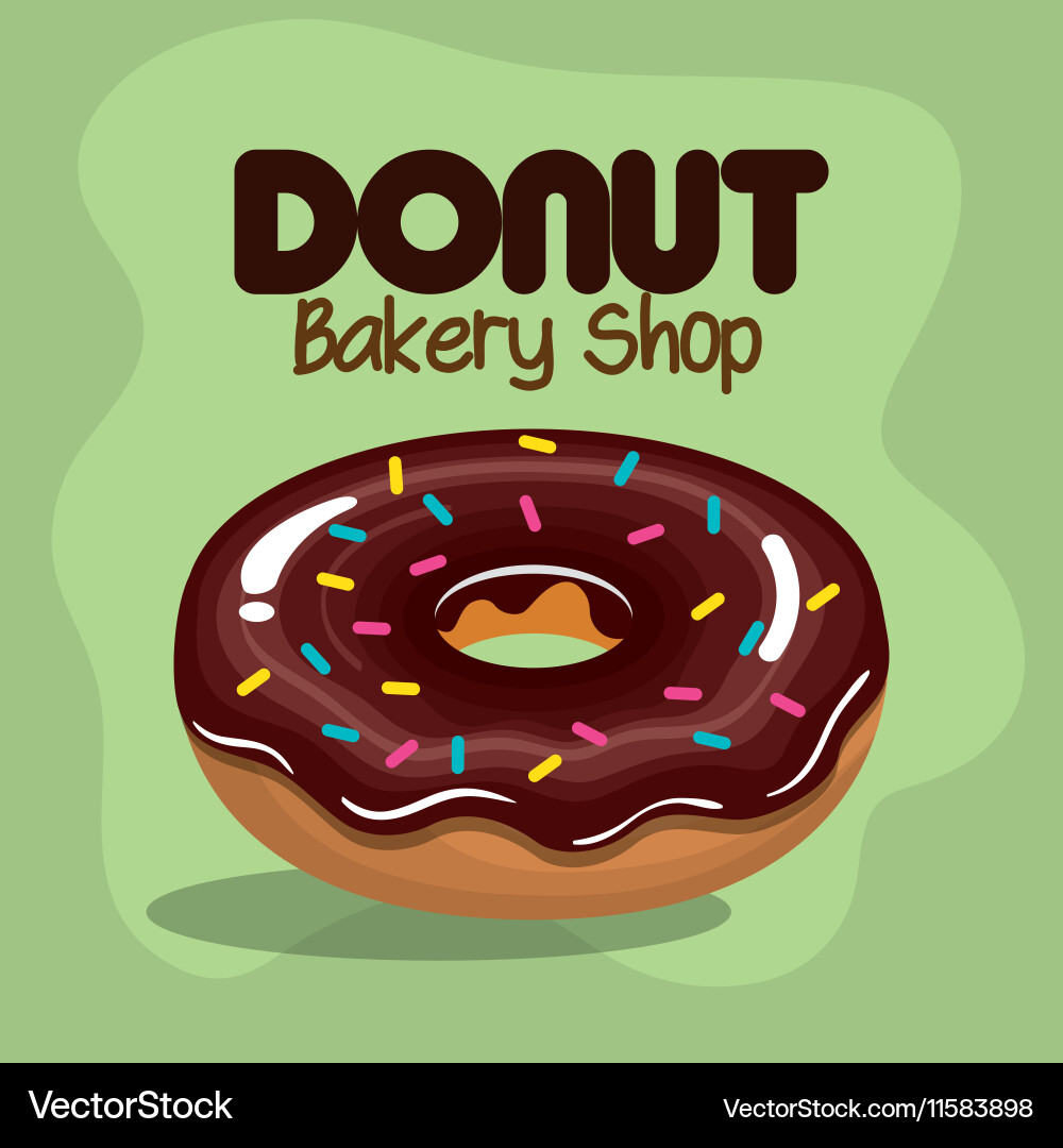 Delicious donuts bakery shop Royalty Free Vector Image