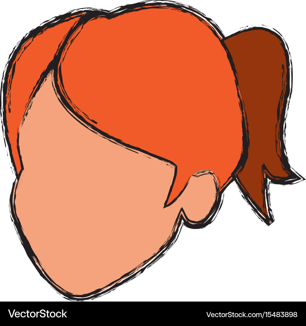 Face female character hair default image Vector Image
