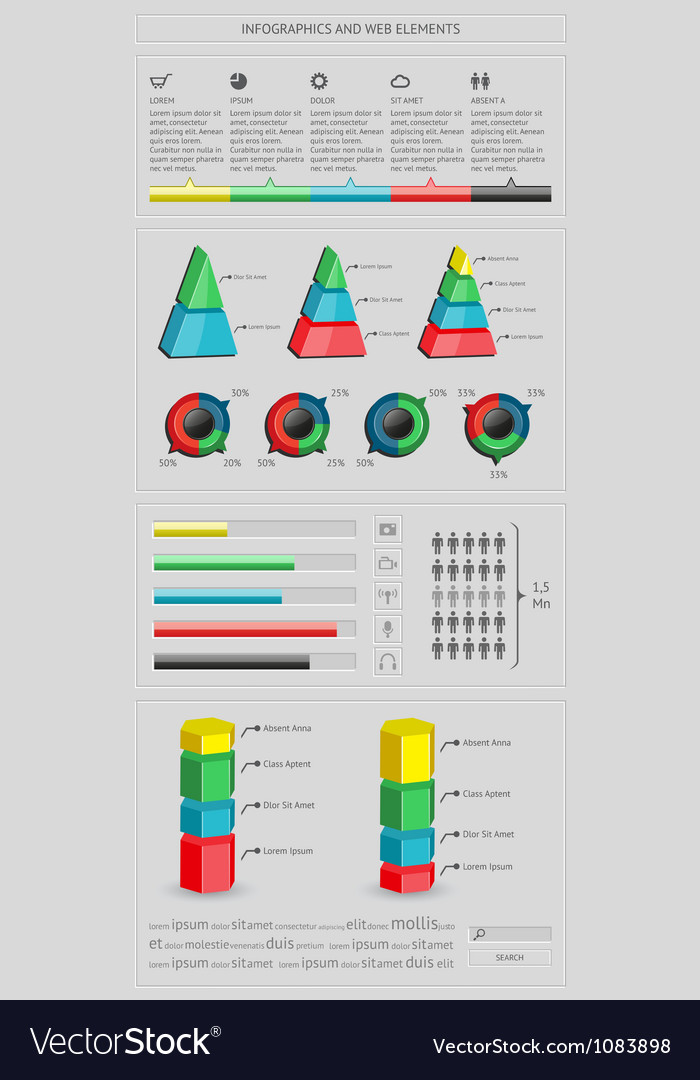 Infographics and web elements Royalty Free Vector Image