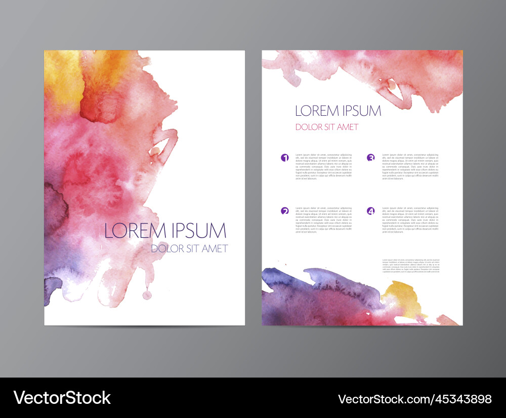 Poster template with watercolor paint Royalty Free Vector