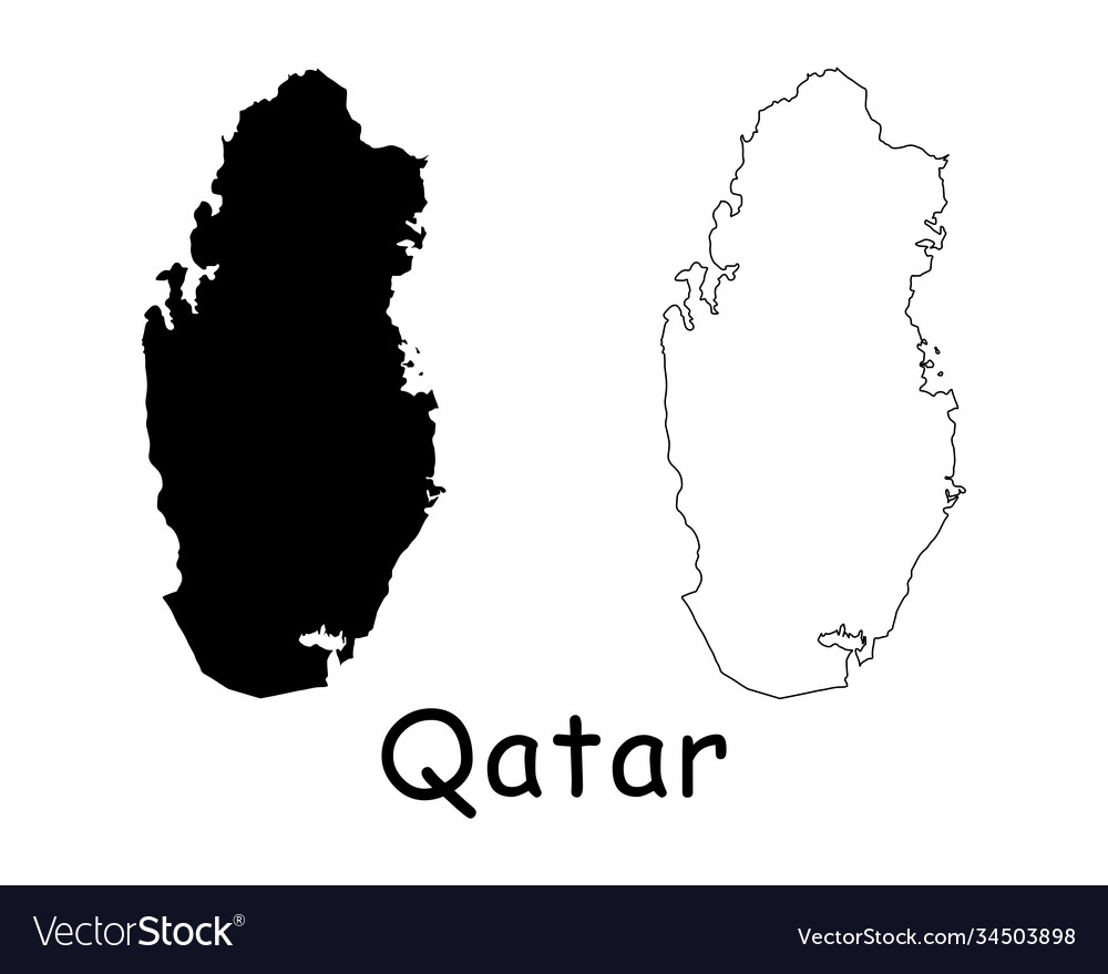Qatar map Royalty Free Vector Image - VectorStock