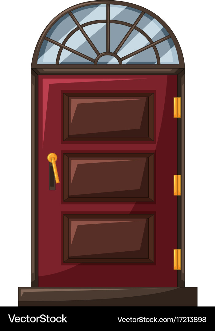 Red door with wooden frame Royalty Free Vector Image