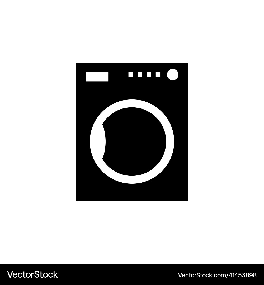 Washing machine icon home appliances symbol flat Vector Image