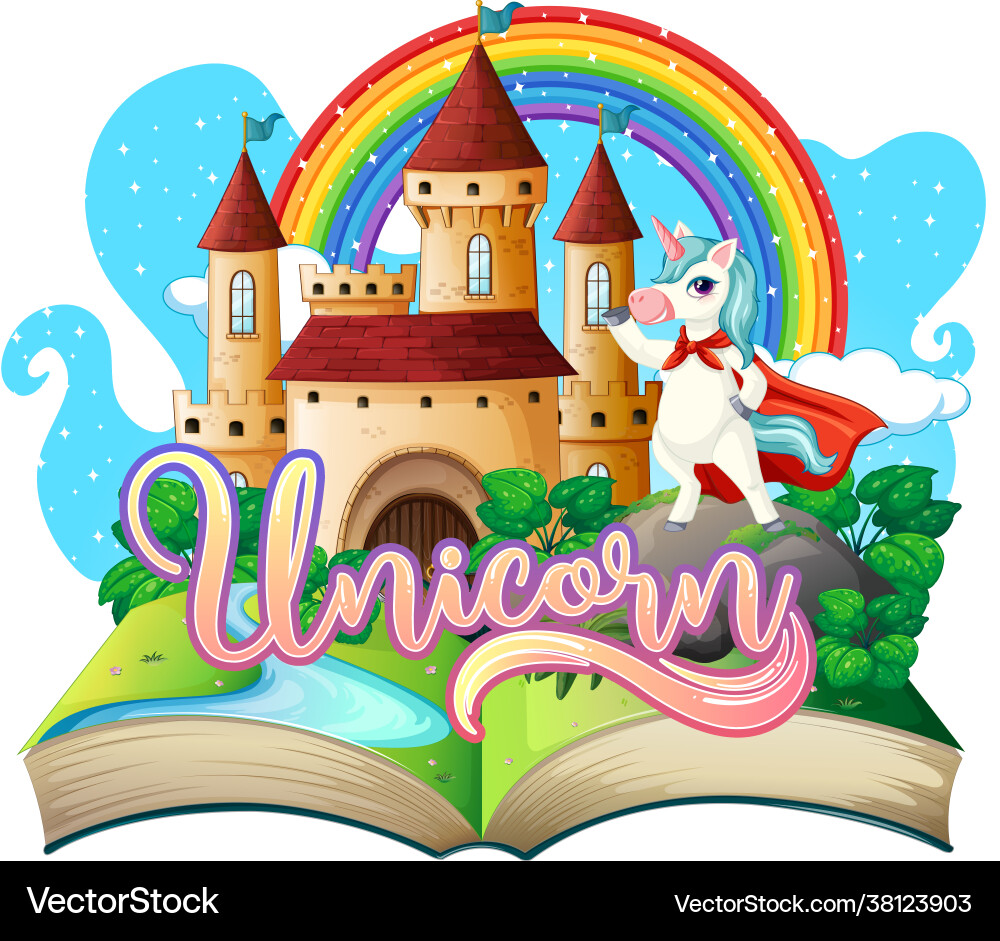 3d pop up book with fairy tale theme Royalty Free Vector