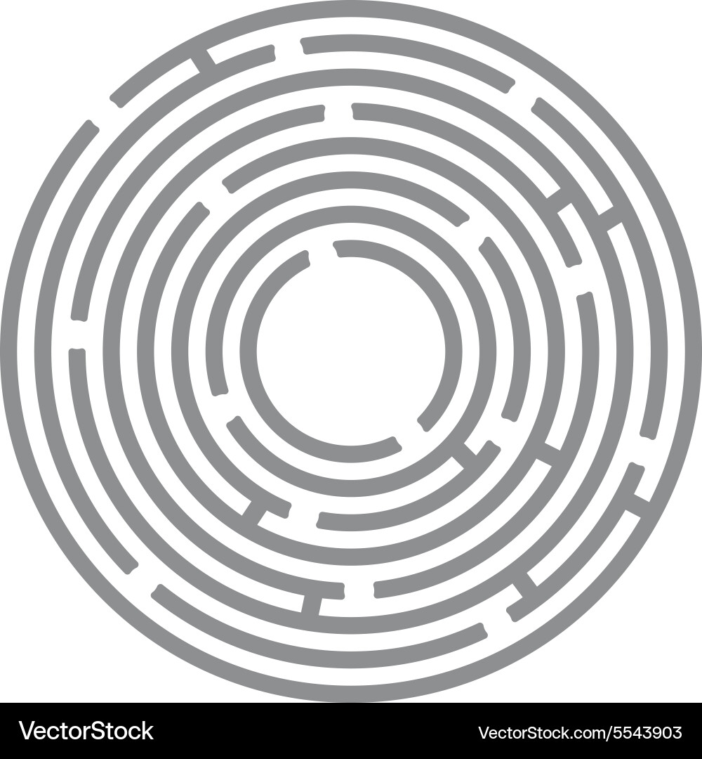 Abstract futuristic maze gray circles on white Vector Image