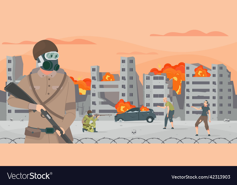 Apocalypse flat Royalty Free Vector Image - VectorStock