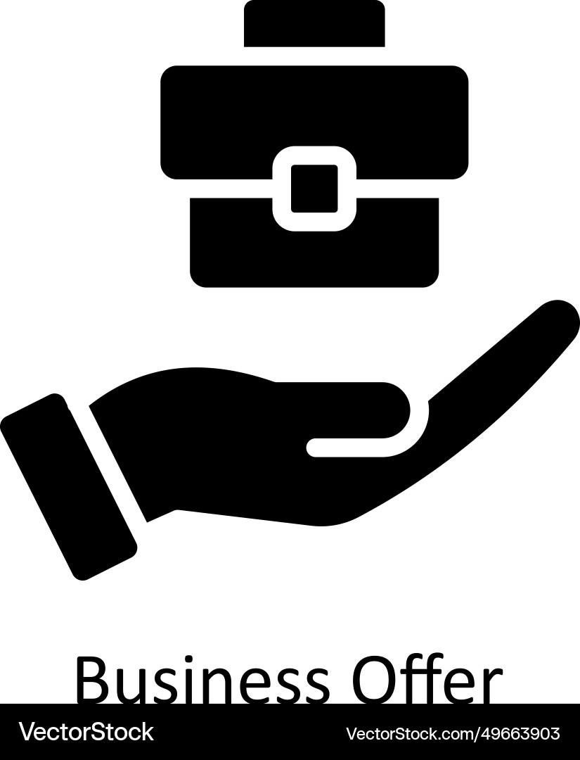 Business offer solid icon design Royalty Free Vector Image