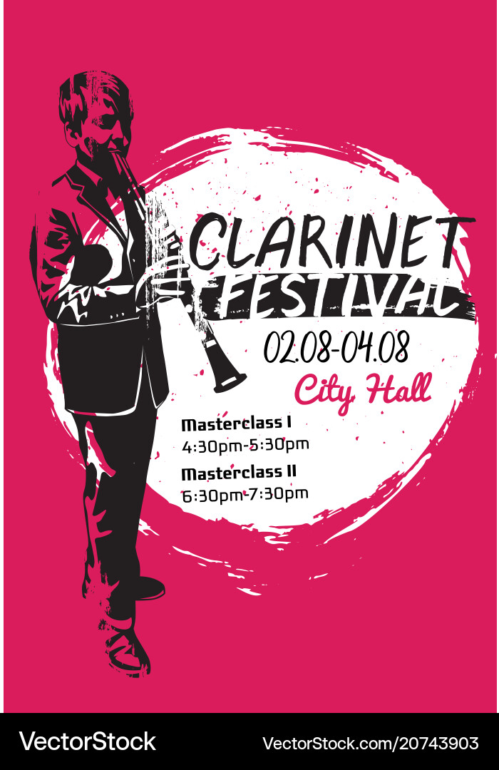 Clarinet festival poster Royalty Free Vector Image