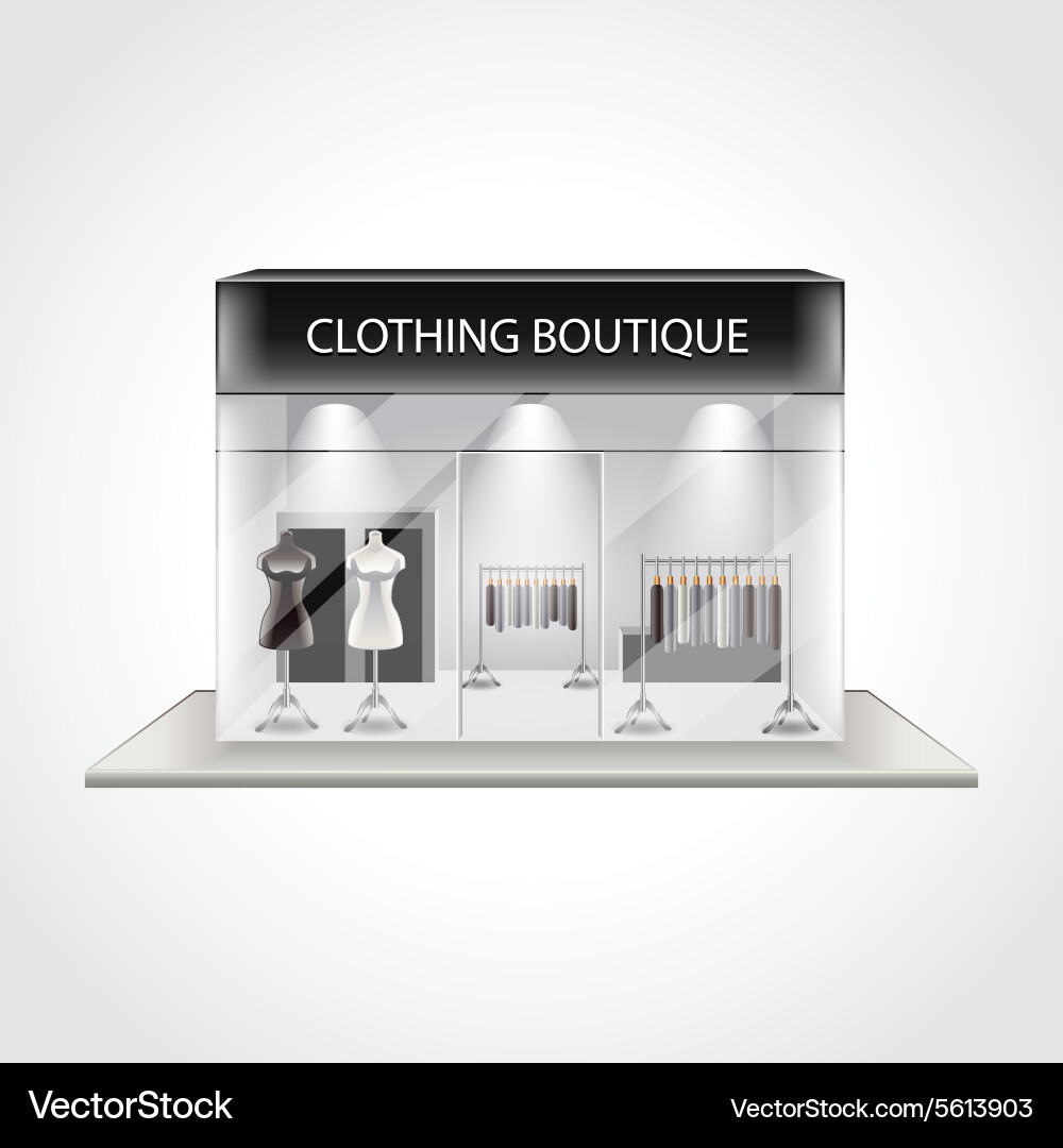Clothing boutique building isolated Royalty Free Vector