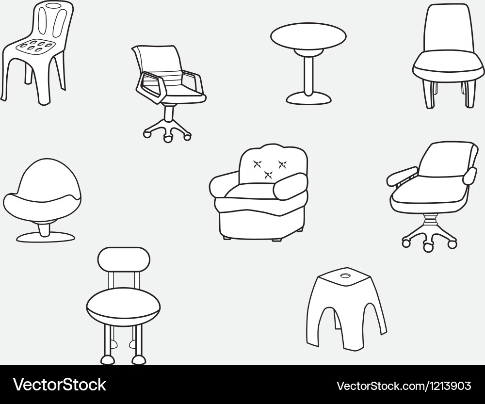 Collection of chair Royalty Free Vector Image - VectorStock