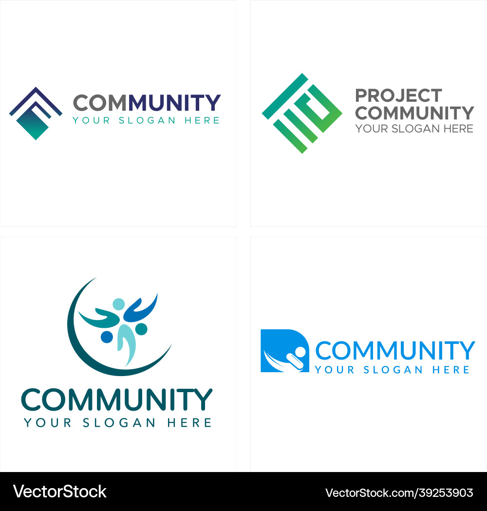 Community non profit partnership logo design Vector Image