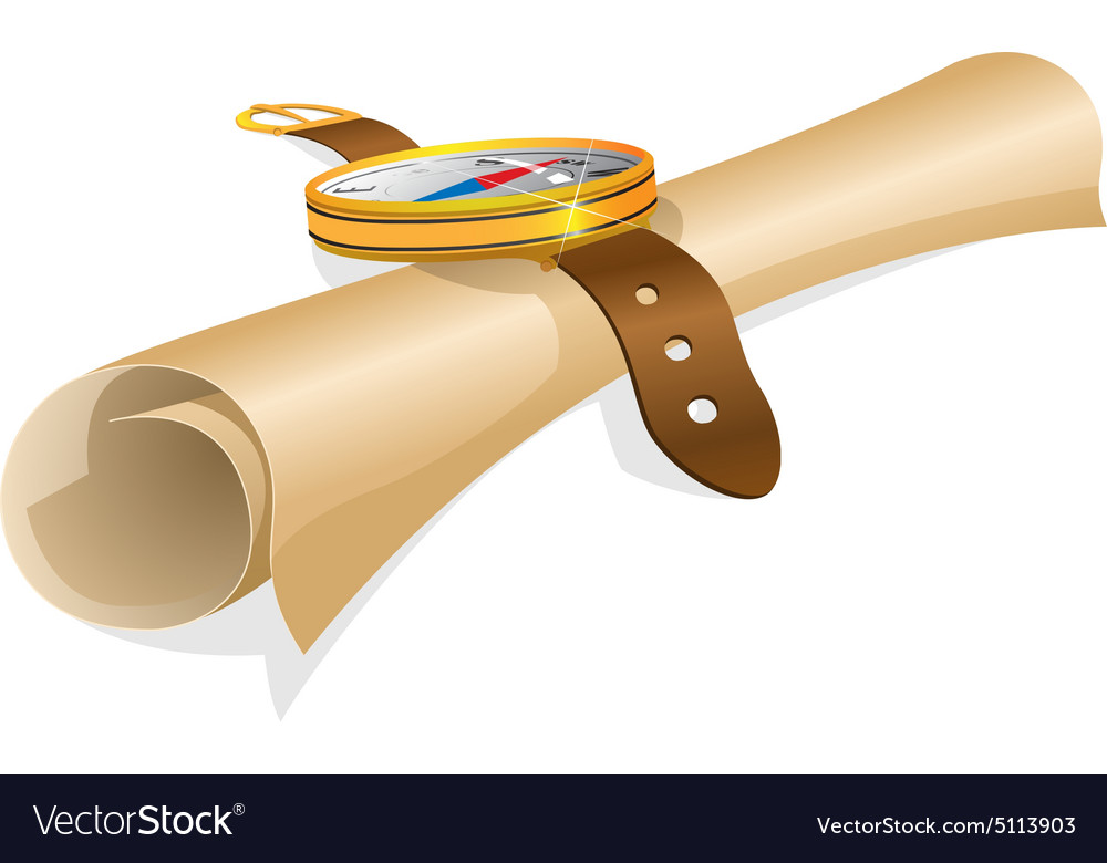 Compass and map Royalty Free Vector Image - VectorStock