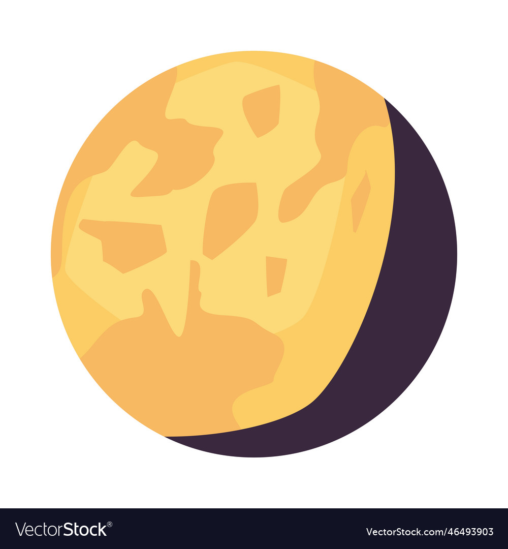 Flat yellow planet Royalty Free Vector Image - VectorStock