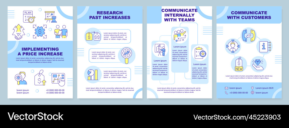 Implementing price increase brochure template Vector Image