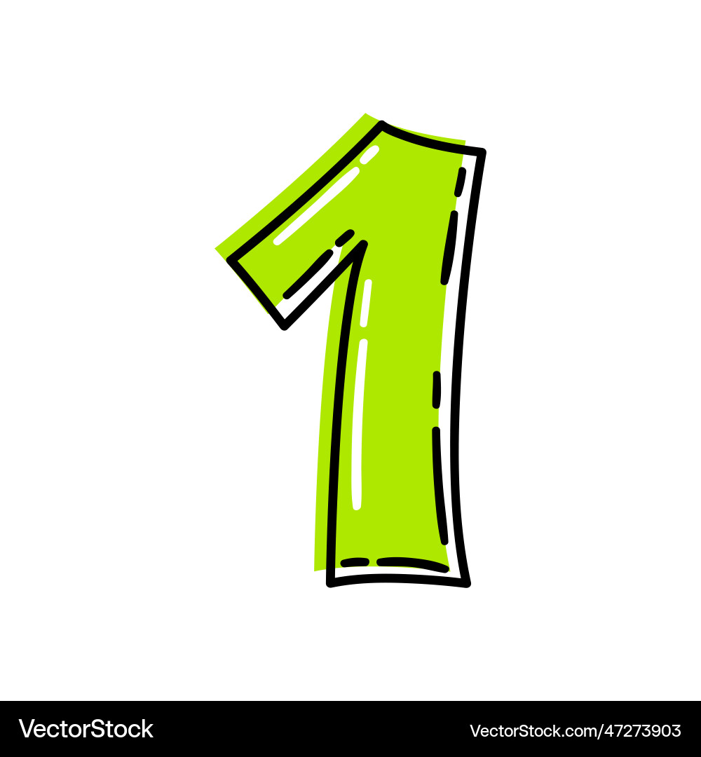 Of number one image for design in Royalty Free Vector Image