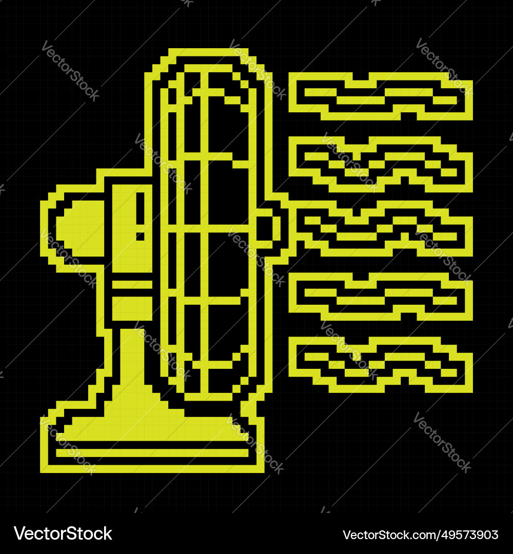 Pixel silhouette icon electric fan for cooling Vector Image