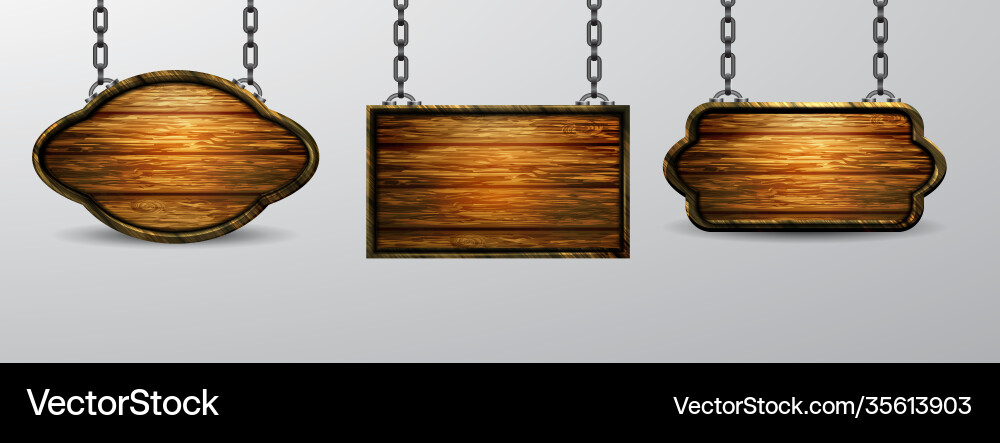 Realistic wooden signboard Royalty Free Vector Image