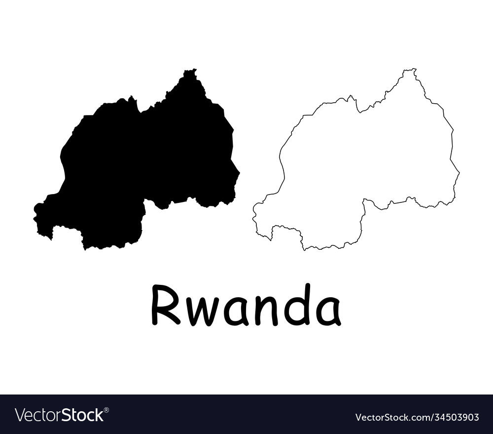 Rwanda map Royalty Free Vector Image - VectorStock