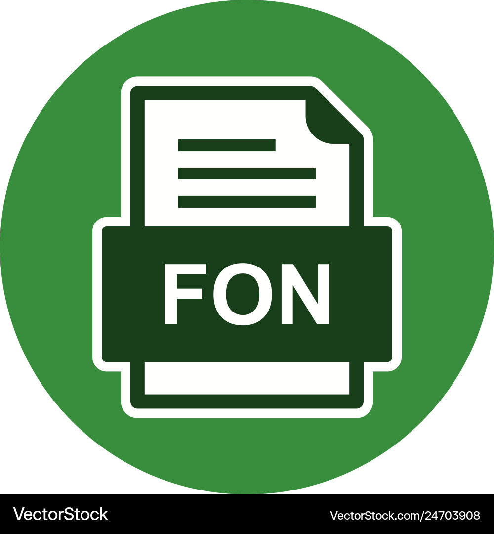 Fon file document icon Royalty Free Vector Image