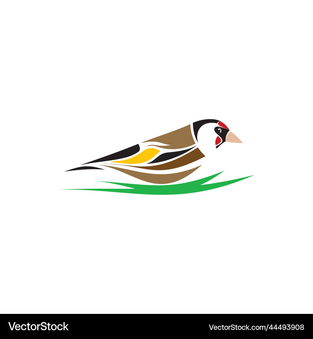 Goldfinch colorful bird logo icon Royalty Free Vector Image