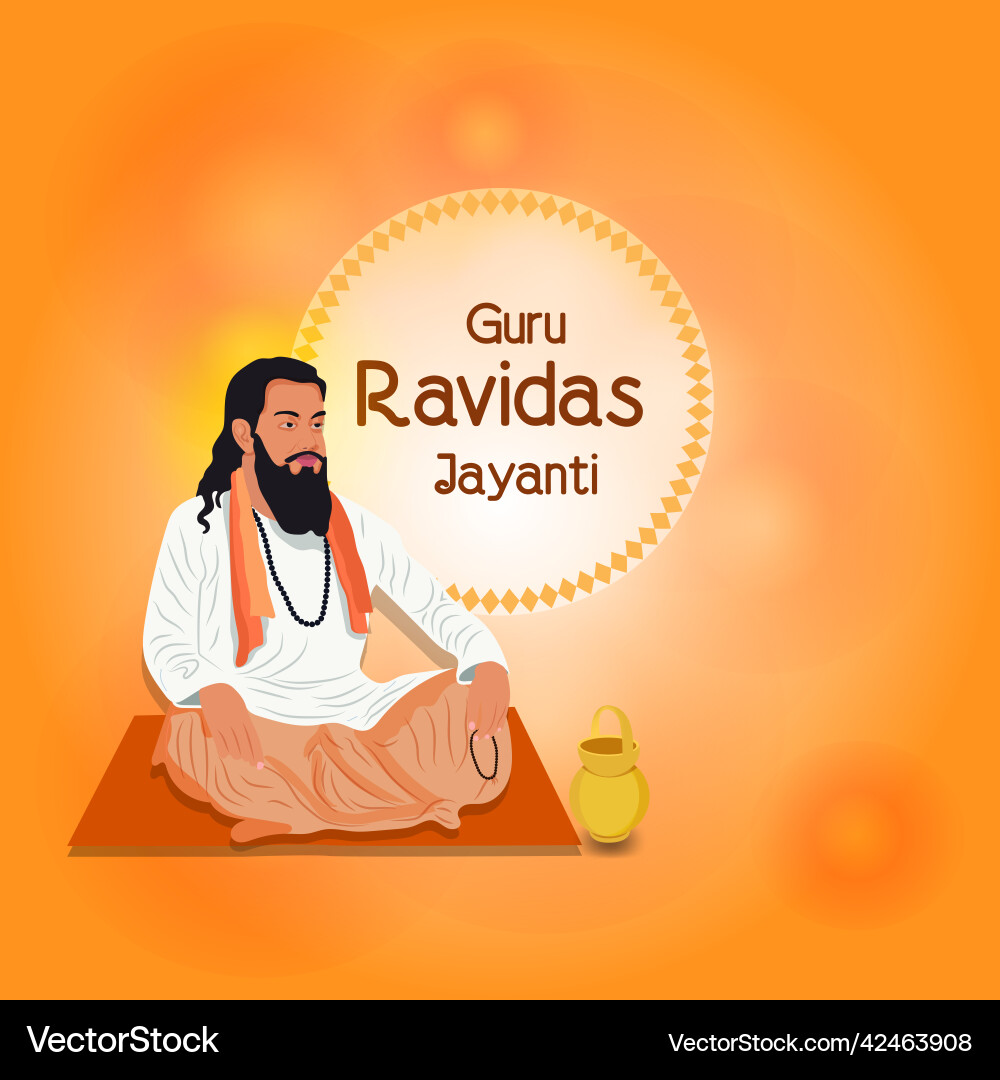 Guru ravidas jayanti greeting card Royalty Free Vector Image