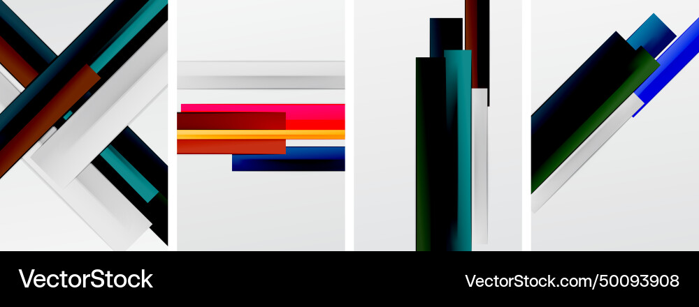 Minimal lines and color stripes poster abstract Vector Image