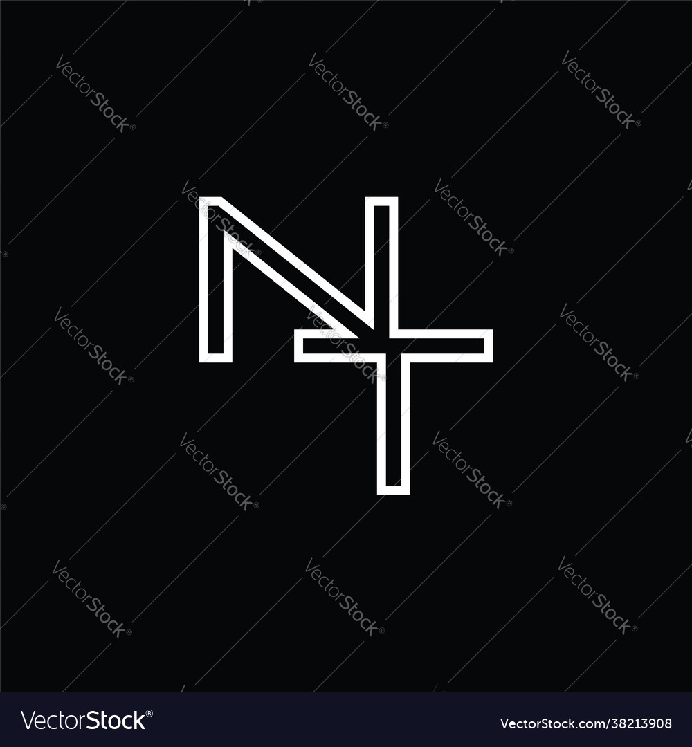 Nt logo monogram with circle rounded slice shape Vector Image