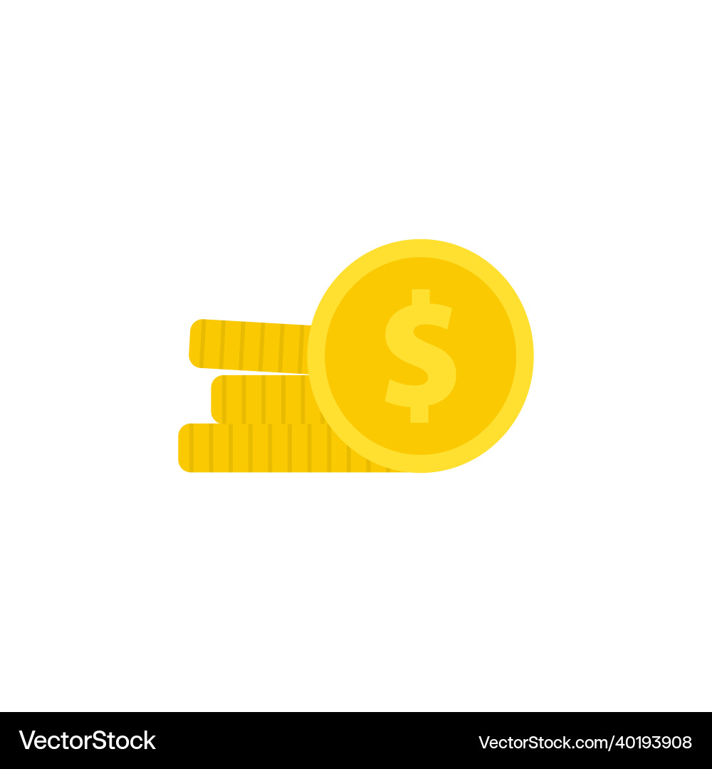 One gold dollar coin standing against a background