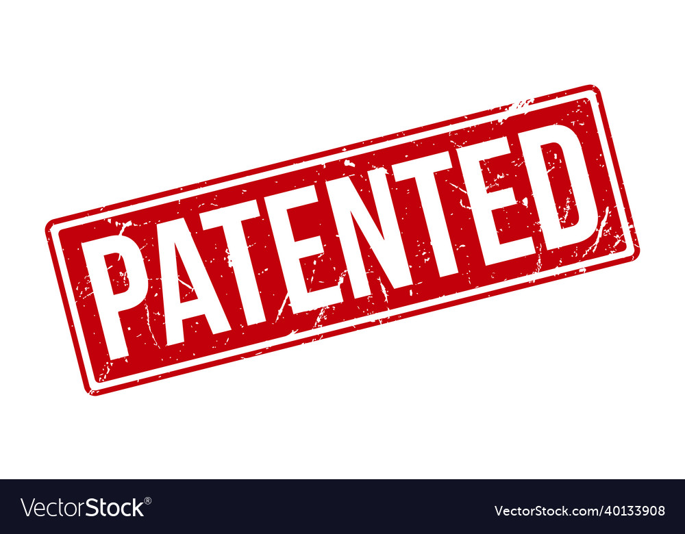 Patented rubber stamp rubber grunge Royalty Free Vector