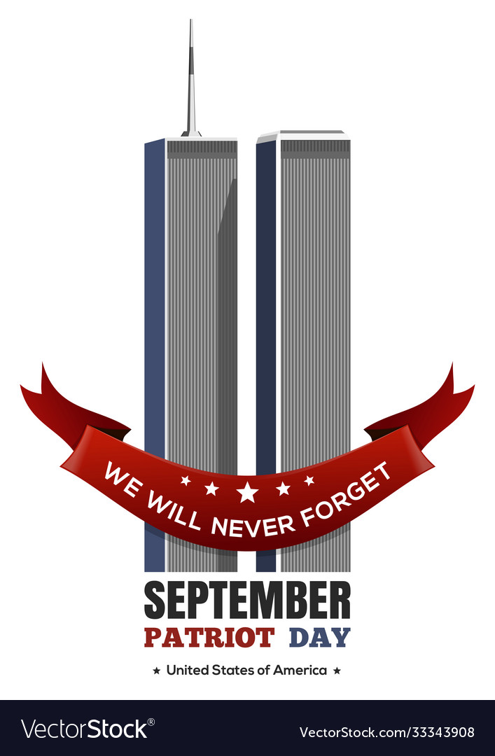 Patriot day twin towers world trade center Vector Image