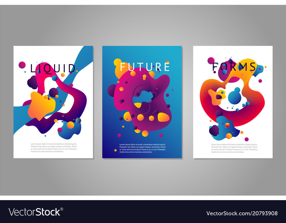 Posters set with abstract liquid forms Royalty Free Vector