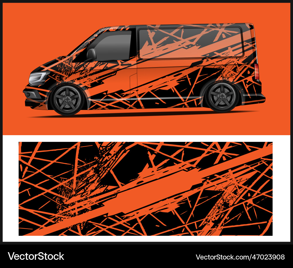 Powerful aggressive sports car wrap design Vector Image