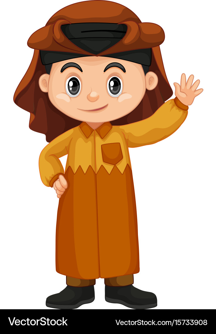 Qatar boy in traditional costume Royalty Free Vector Image