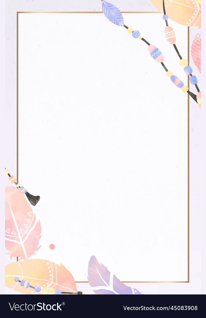 Rectangular bohemian style frame Royalty Free Vector Image