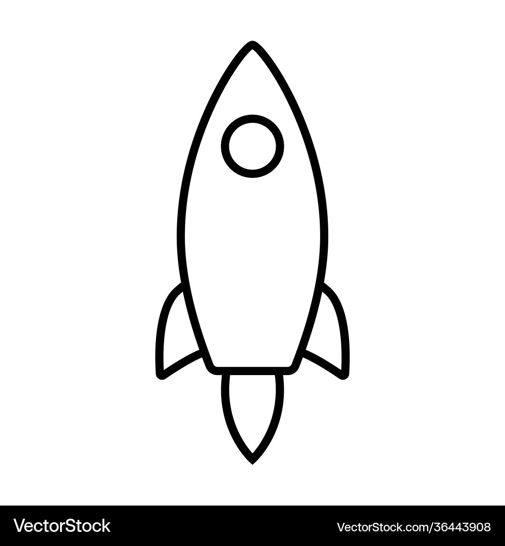 Simple line icon rocket start up business sign Vector Image