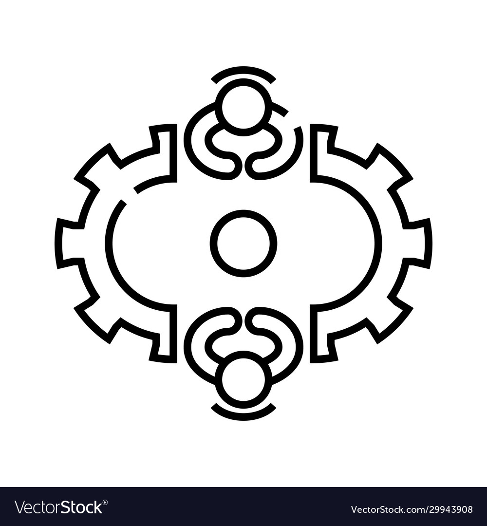 Team brainstorm line icon concept sign outline Vector Image Team brainstorm line icon concept sign outline Vector Image