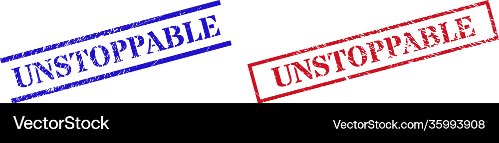 Unstoppable grunge rubber seal stamps Royalty Free Vector