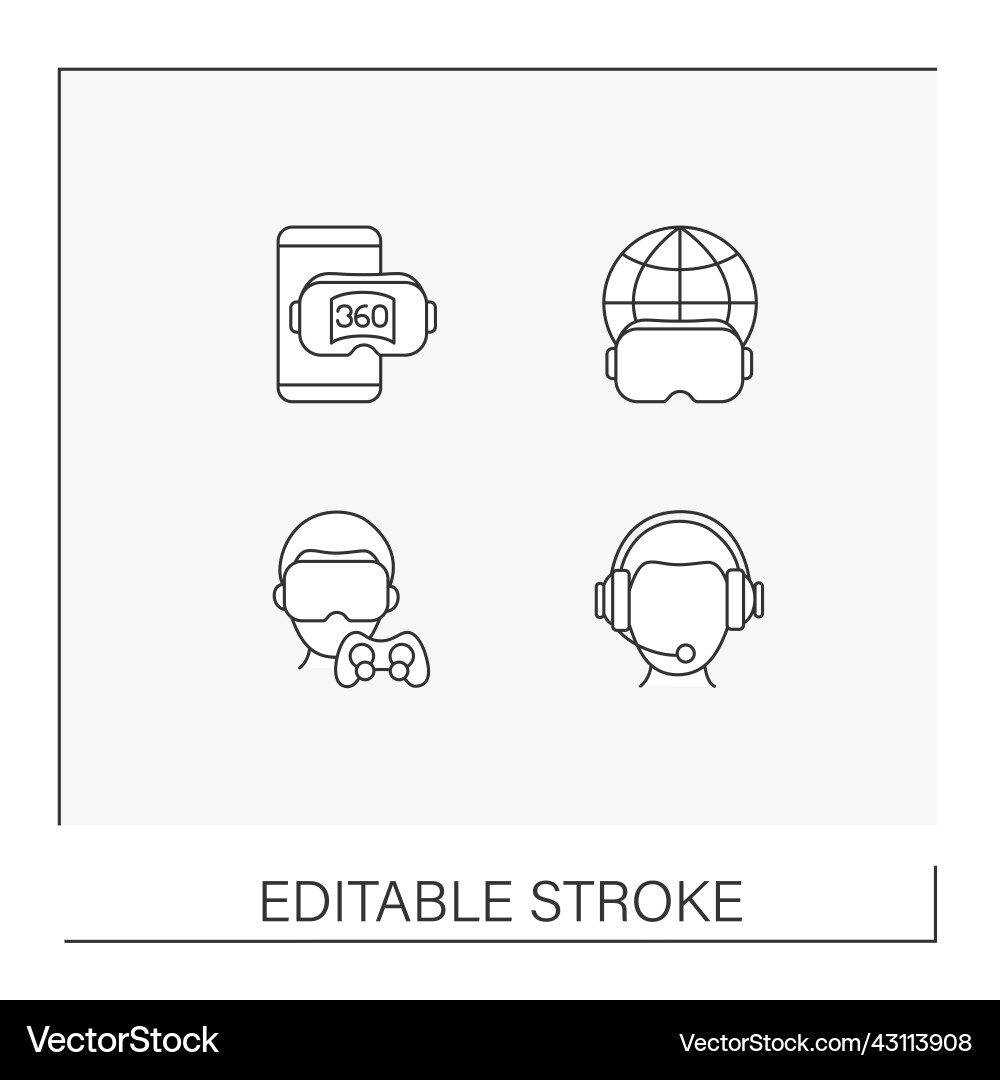 Vr line icons set Royalty Free Vector Image - VectorStock