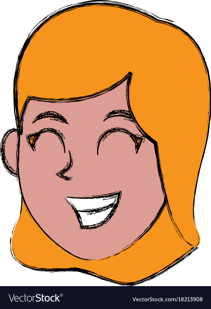 Woman smiling cartoon Royalty Free Vector Image