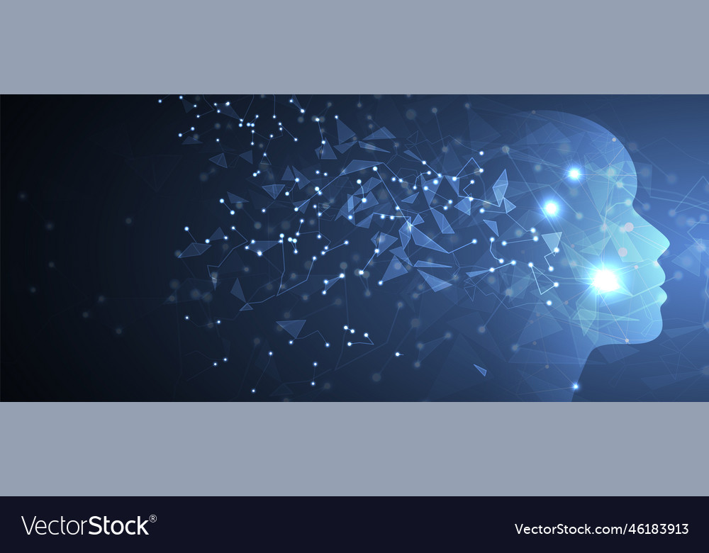 Artificial intelligence technology web background Vector Image