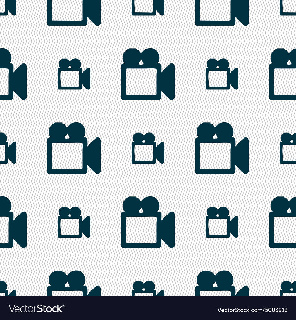 Camcorder icon sign seamless pattern Royalty Free Vector