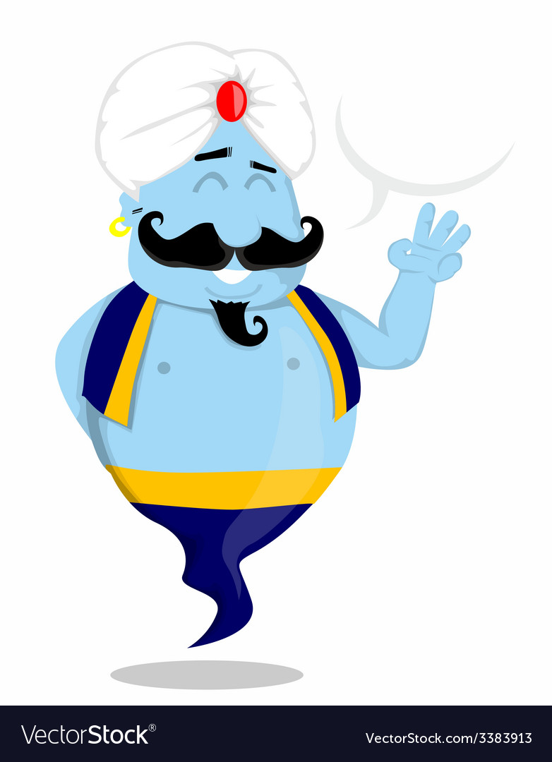 Cartoon Genie Royalty Free Vector Image Vectorstock